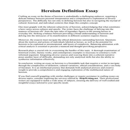 Heroism Definition Essay.pdf | Career Advice | Careers