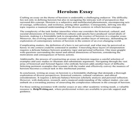 Heroism Essay | PDF