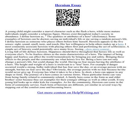Heroism Essays | PDF