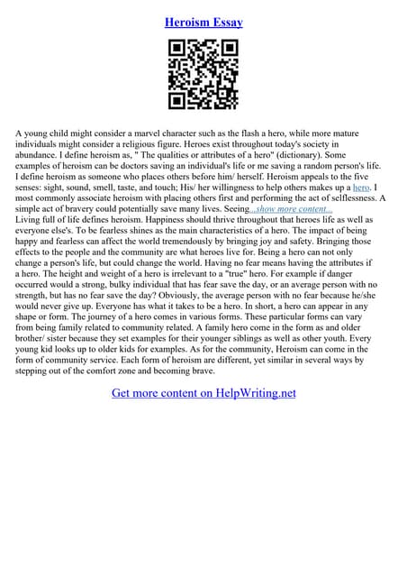 Heroes Essay | PDF