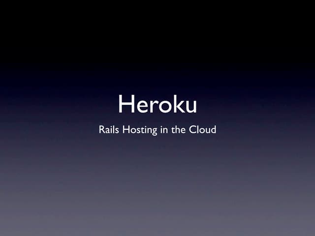 Rails Usergroup Hamburg: Heroku | KEY Rails Usergroup Hamburg: Heroku | KEY