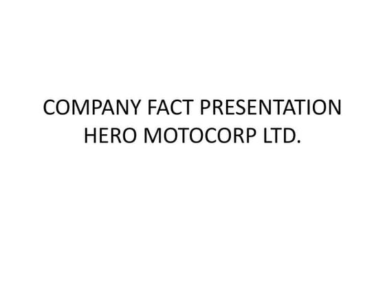 Company history hero motocorp | DOCX | Automotive Industry | Industries