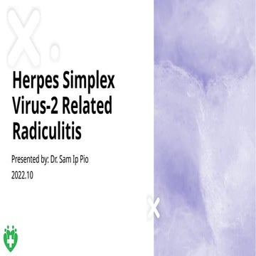 Herpes Simplex Virus radiculitis and treatment | PPTX