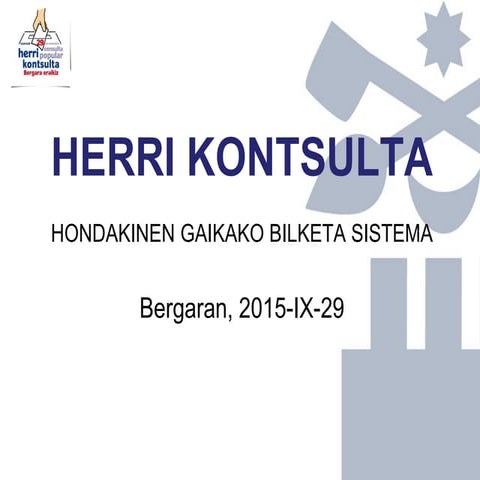 Hondakinak gaika biltzeko herri kontsultaren aurkezpena | PPT