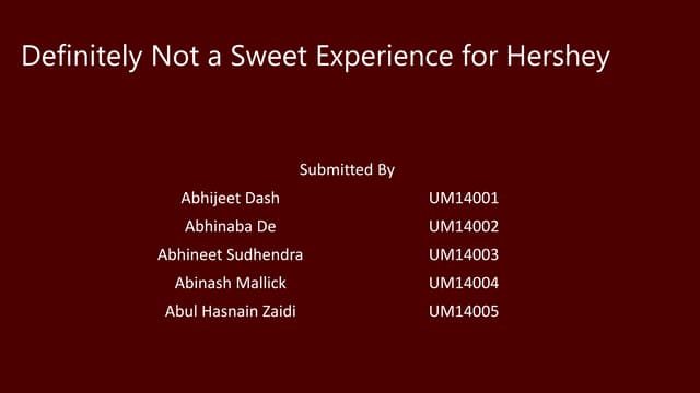 Hershey's case study.: ERP Implementation Failure | PPT