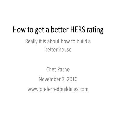 How to Get a Better HERS Rating | PPT