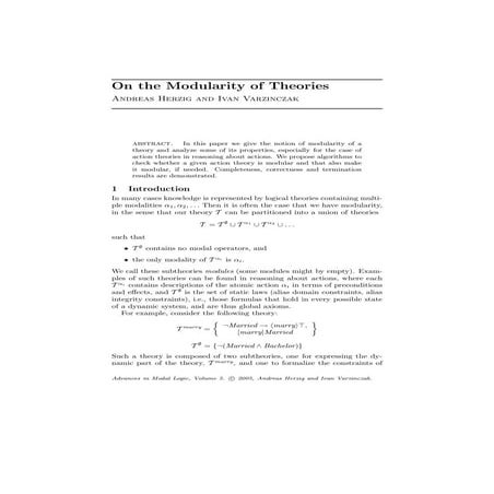 On the Modularity of Theories | PDF