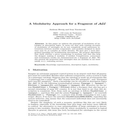 A Modularity Approach for a Fragment of ALC | PDF