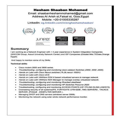 Hesham shaaban mohamed updated CV | PDF
