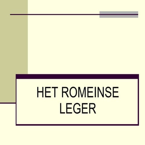 Het Romeins Leger | PPT