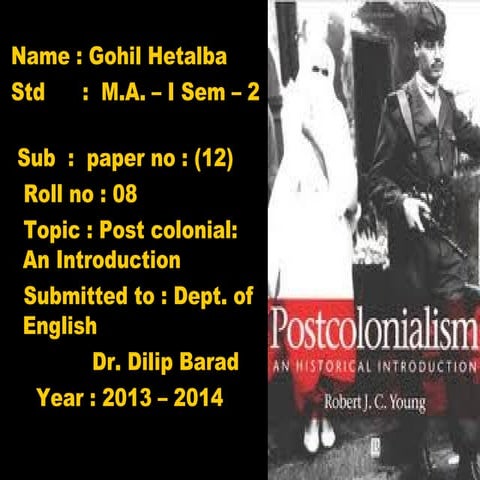 Post colonial : An introduction paper no : 11 ( Post colonial ...
