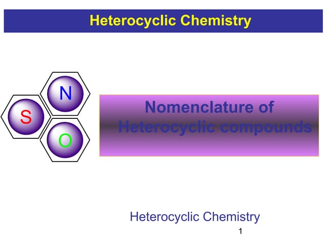 Heterocyclic compounds nomenclature POC III | PDF