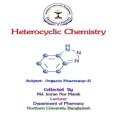 Heterocyclic compounds classification nomenclature | PDF