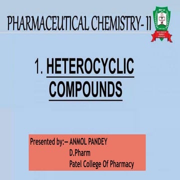 Heterocyclic compounds | PPTX | Chemistry | Science