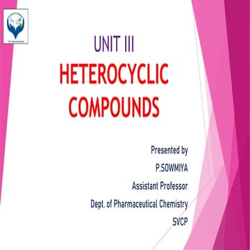 Heterocyclic compounds nomenclature POC III | PDF