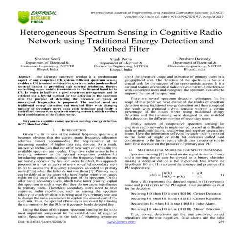 Heterogeneous Spectrum Sensing In Cognitive Radio Network Using Traditional Energy Detection And