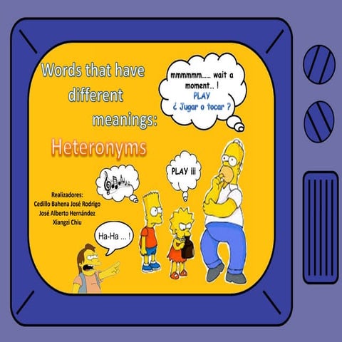 Heteronyms: Words with different meanings | PPTX