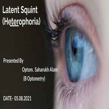 Heterophoria.ppt by Optom. Saharukh Alam | PDF