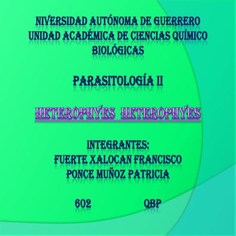 Heterophyes heterophyes | PPTX