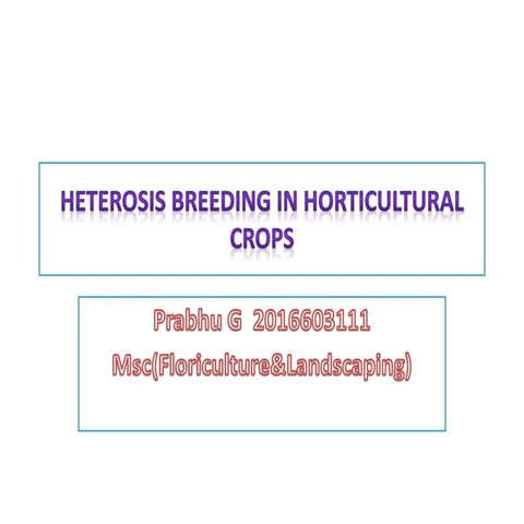 Plant Breeding Methods | PPTX