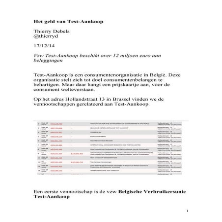 Het geld van Test-Aankoop | DOC