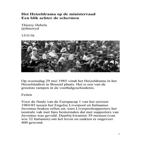 Het Heizeldrama op de ministerraad | DOC