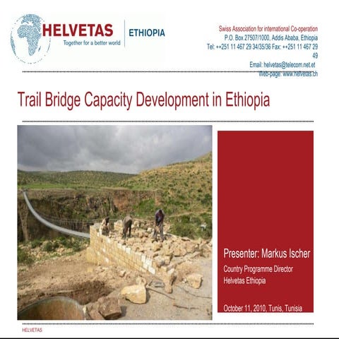 Helvetas Ethiopia trail bridge experience | PPT