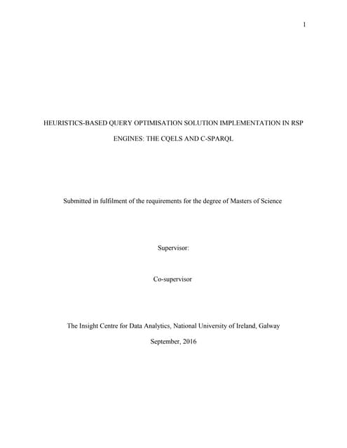 Heuristic based query optimisation for rsp(rdf stream processing ... Heuristic based query optimisation for rsp(rdf stream processing ...
