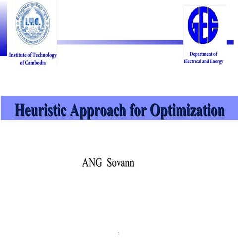Heuristic Approach Optimization Ppt 5061