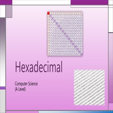 Hexadecimal (calculations And Explanations) | Pptx