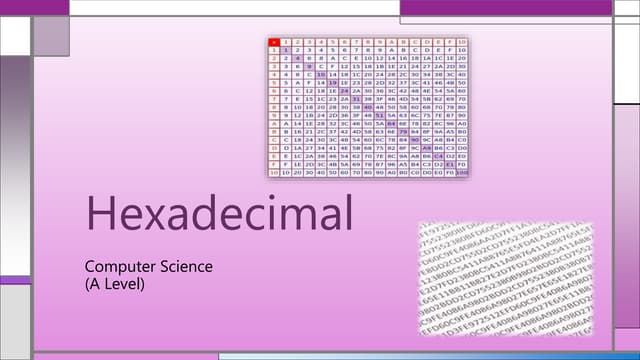 Hexadecimal (calculations And Explanations) | Pptx