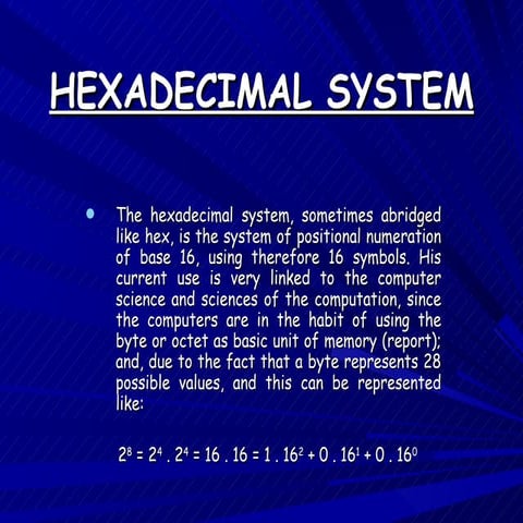 Hexadecimal System[1] | PPT