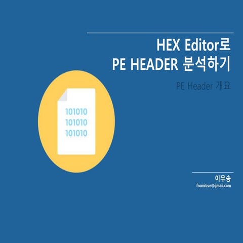 이무송 스터디 HEX Editor로 PE 분석하기.pptx