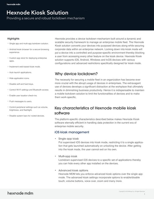 Android kiosk mode | PDF
