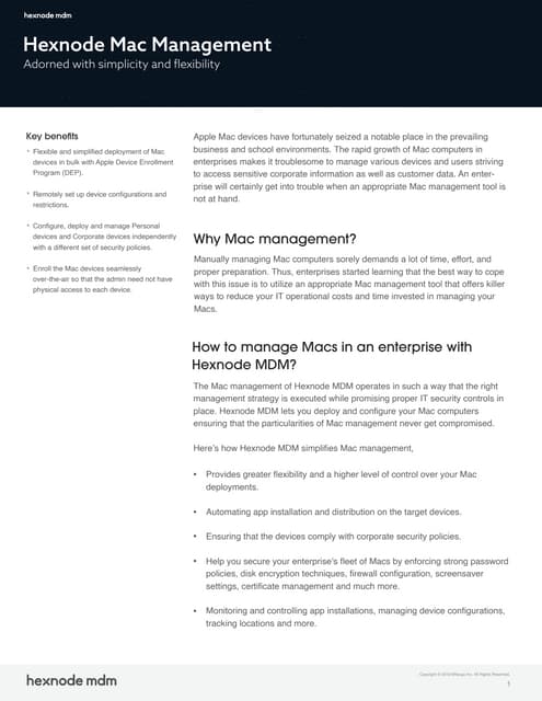 Why Hexnode Uem Pdf Operating Systems Computer Software And