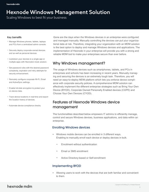 Why Hexnode UEM | PDF | Operating Systems | Computer Software and Applications