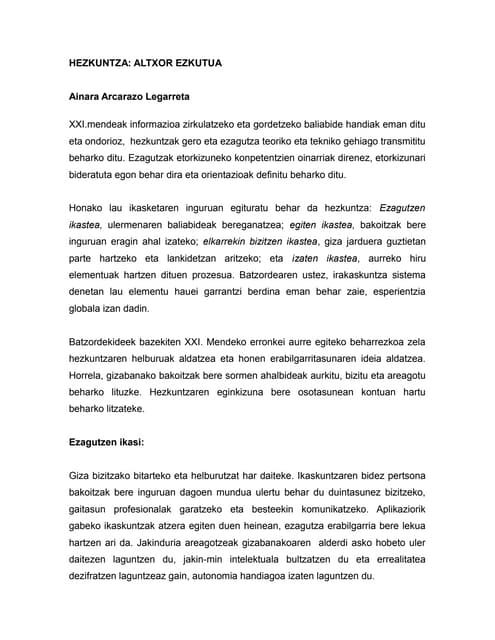 Hezkuntza: Altxor ezkutua. | PPT