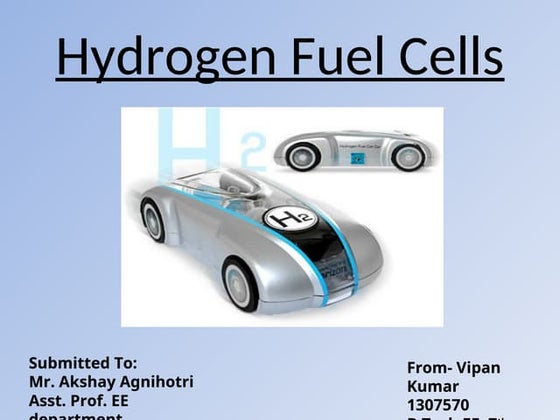HYDROGEN FUEL CELL VEHICLES | PPTX | Power and Energy Industry | Industries