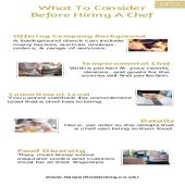 What to consider before Hiring a Chef? | PDF