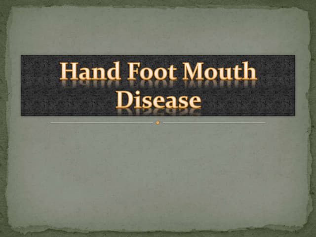 Hand foot-mouth disease (hfmd) | PDF