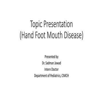 Hand Foot and Mouth Disease (HFMD) - RIS Clinic | PPT