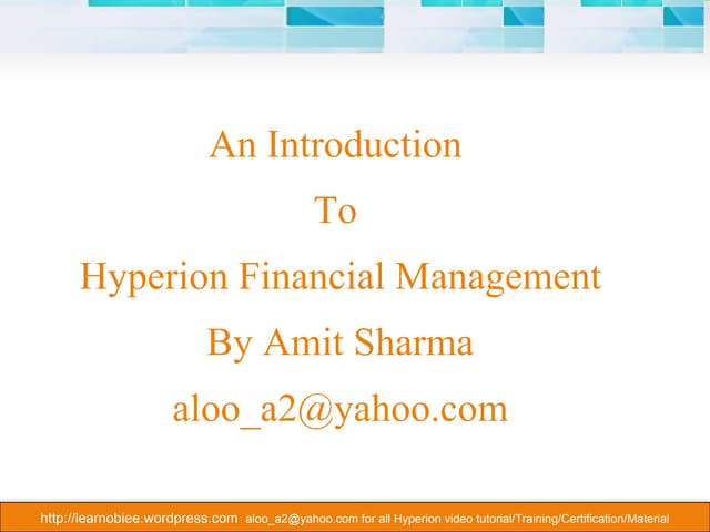 Oracle hfm beginner's guide part i | PDF