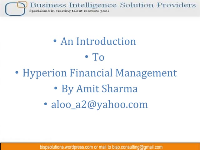 Oracle hfm beginner's guide part i | PDF