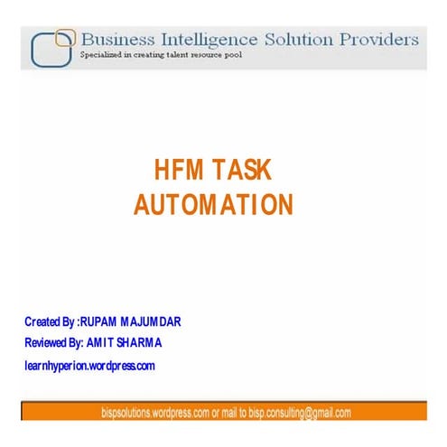Hyperion Financial Management, HFM, Hypeiron, Amit Sharma Hyperion, HFM Gide, HFM Training ...
