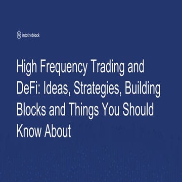High Frequency Trading and DeFi: Ideas, Strategies, Building Blocks and ...