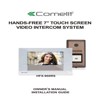 Comelit HFX-900RS User Manual | PDF