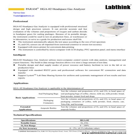 Headspace Oxygen Analyzer for MAP | PDF
