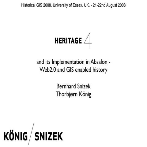 HGIS 2008 KÖNiG/SNIZEK | PDF