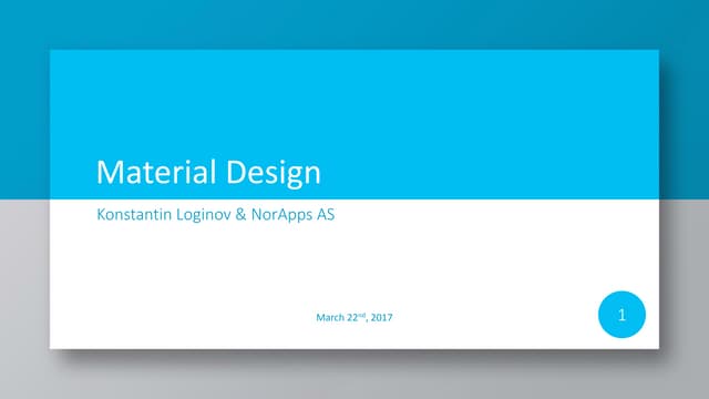 Short Introduction to Material Design - A template | PPTX