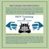 Hgv Training: Your Next Career?